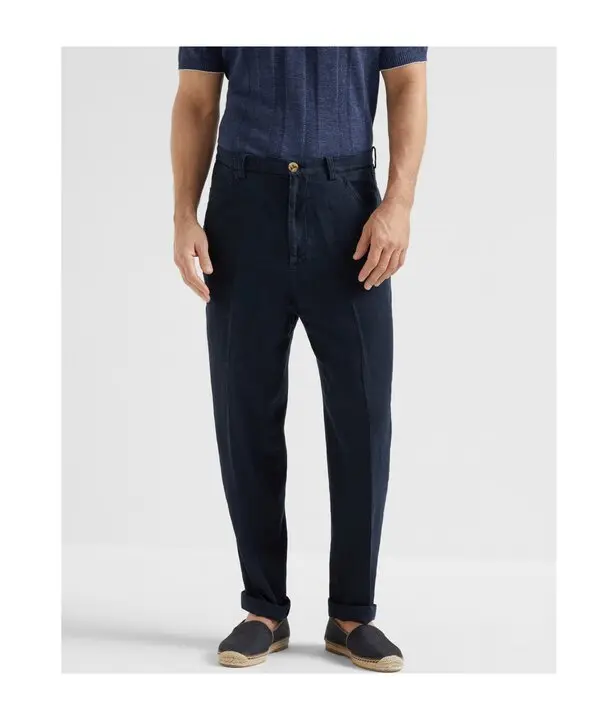 Brunello Cucinelli Low-waisted Tailored Trousers - Navy Blue