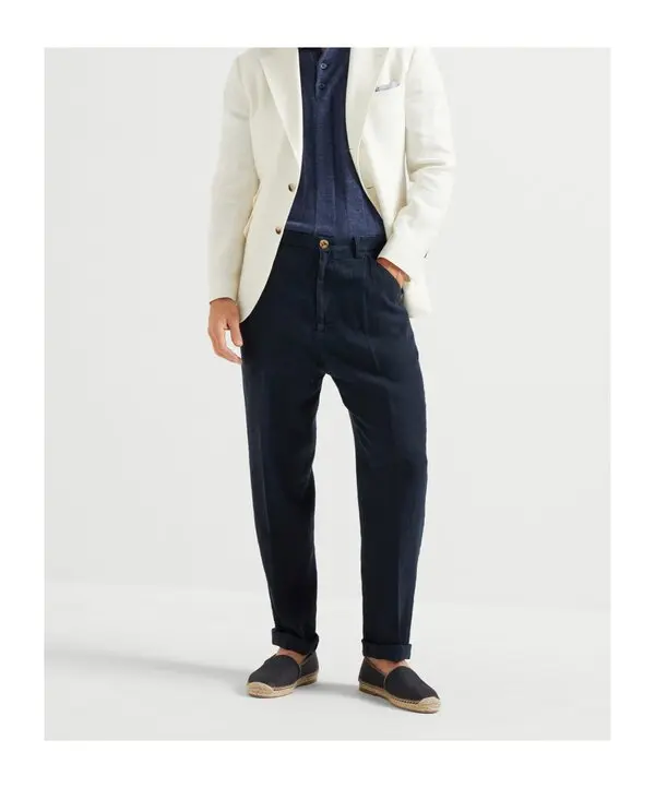 Brunello Cucinelli Low-waisted Tailored Trousers - Navy Blue