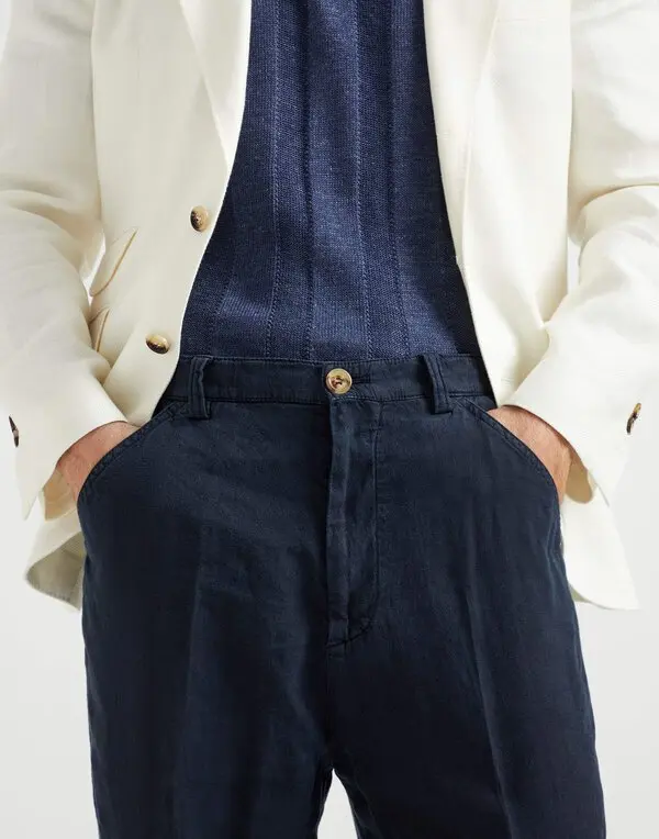 Brunello Cucinelli Low-waisted Tailored Trousers - Navy Blue