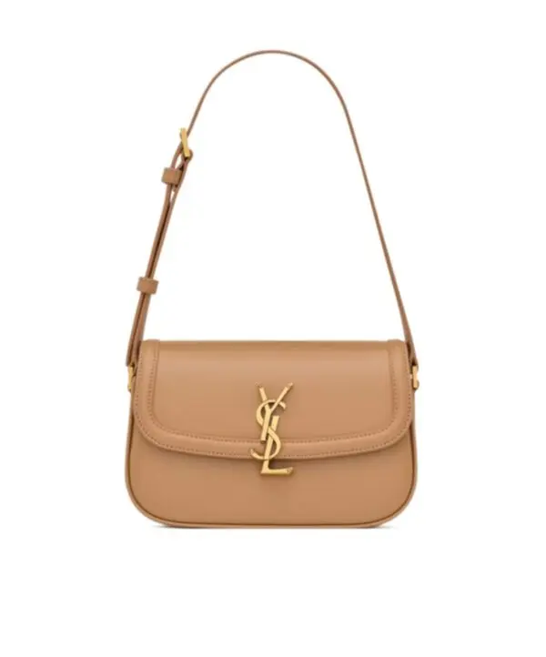 Saint Laurent Solferino Foldover Top Mini Shoulder Bag - Light Hazelnut