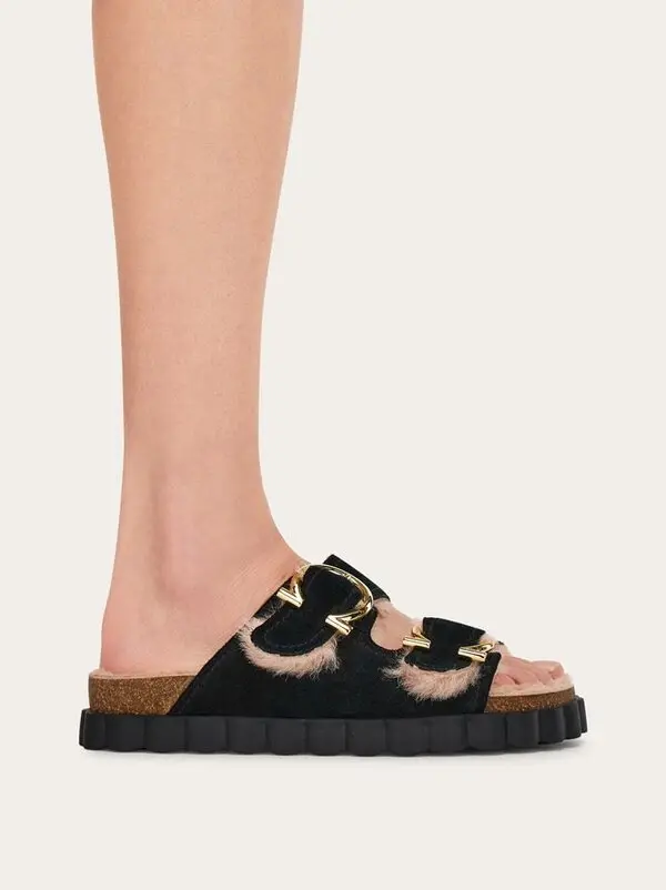 FERRAGAMO Gancini Sporty Sandals - Black