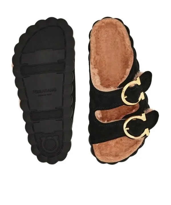 FERRAGAMO Gancini Sporty Sandals - Black