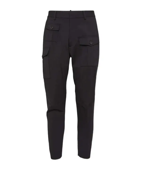 Dsquared2 Mid-rise Tapered Cargo Trousers - Black