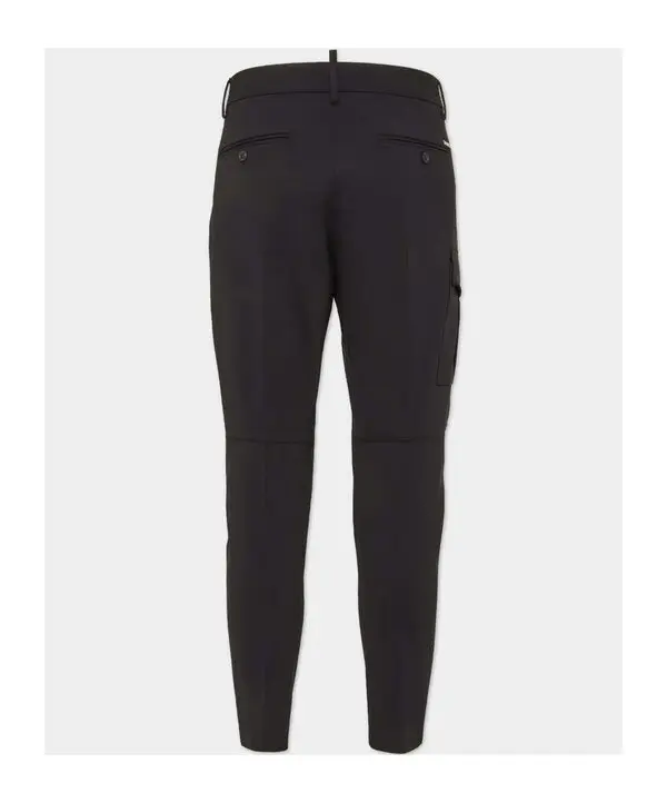 Dsquared2 Mid-rise Tapered Cargo Trousers - Black