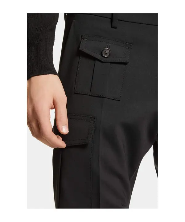 Dsquared2 Mid-rise Tapered Cargo Trousers - Black