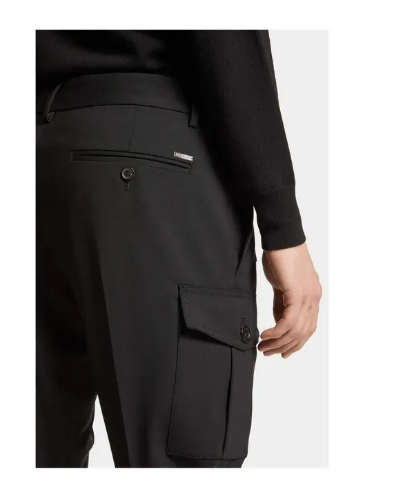Dsquared2 Mid-rise Tapered Cargo Trousers - Black