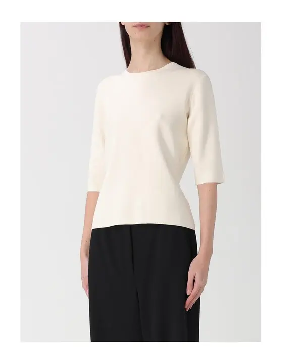 Max Mara Short Sleeve Logo Top - Nude