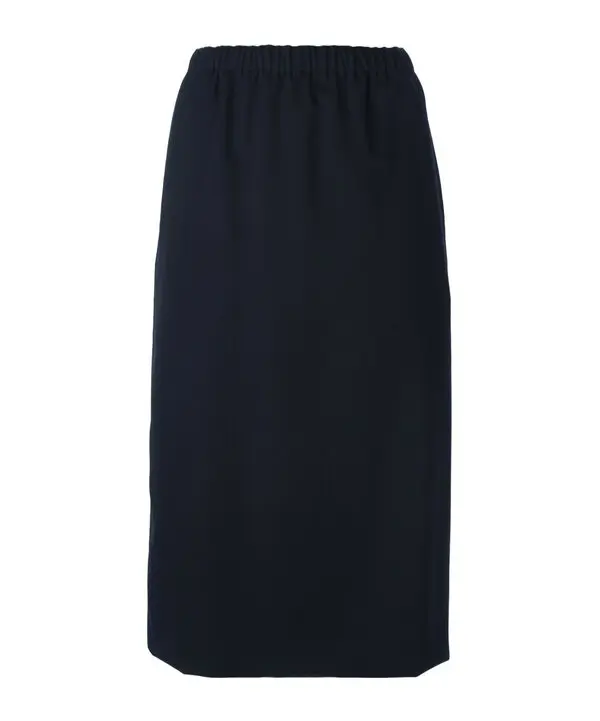 Comme Des Garçons Elastic Waist Skirt With Back Slits - Navy