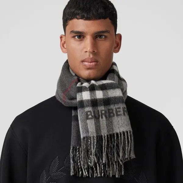 Burberry Contrast Check Fringed Scarf