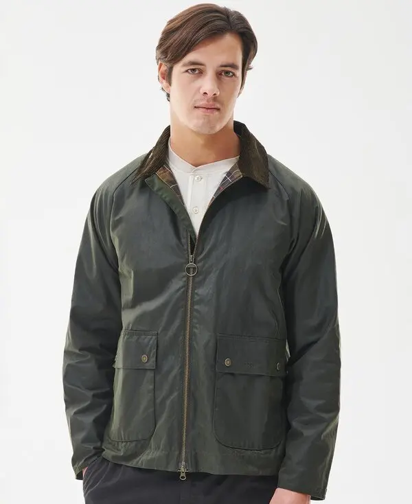 Barbour Bedale Corduroy-collar Short Jacket - Black