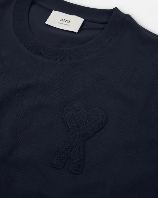 AMI Paris Short-sleeved Crewneck T-shirt - Navy Blue