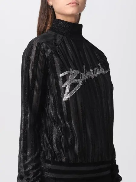 Balmain Logo Embellished Rhinestone Sweatshirt