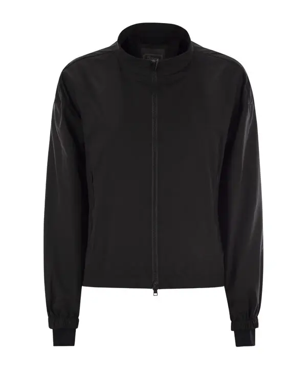 Herno Zip-up Bomber Jacket With Elasticated Cuffs - Black