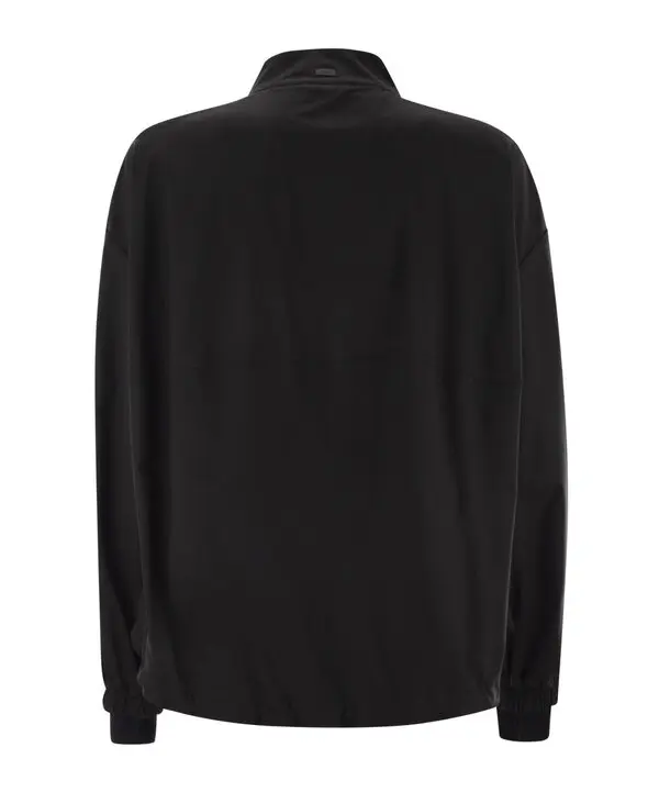 Herno Zip-up Bomber Jacket With Elasticated Cuffs - Black