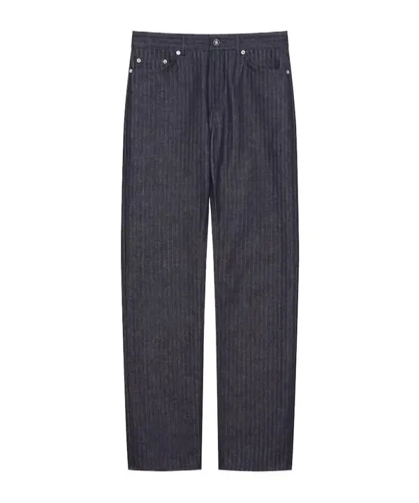 Givenchy Herringbone Straight Leg Trousers - Dark Navy