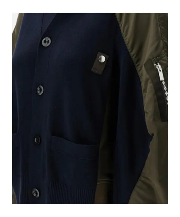 Sacai Panelled Buttoned Bomber Jacket