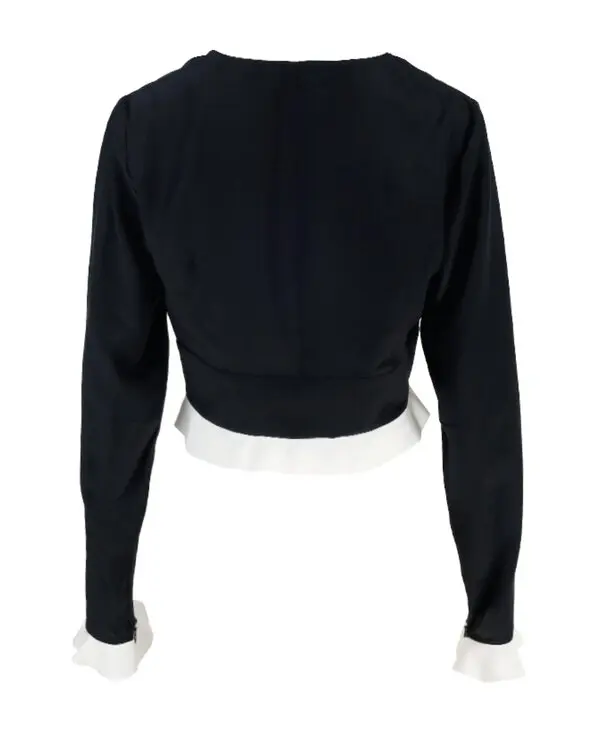 Red Valentino V-neck Blouse With Ruffled Detailing