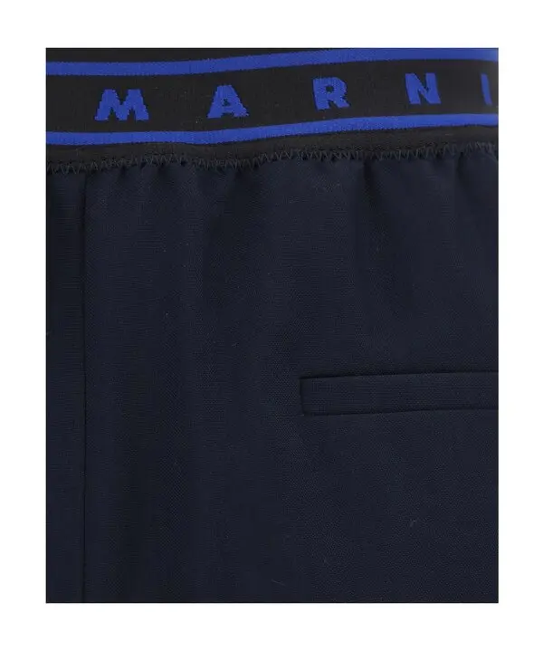 Marni Logo Waist Trousers - Blue