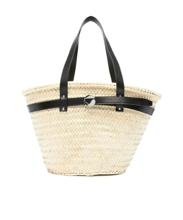 Coperni Logo-plaque Top Handle Bucket Bag - Light Beige