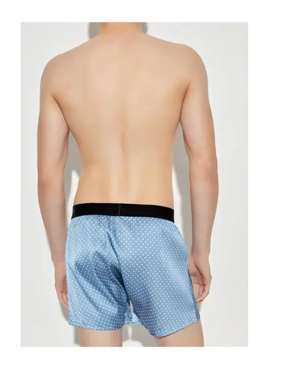 TOM FORD Polka-dot Pattern Silk Boxers - Blue
