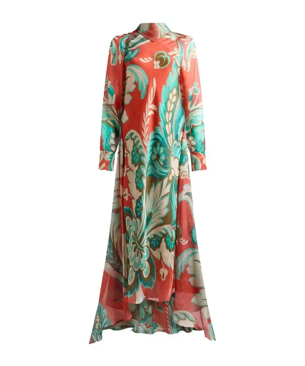 Etro Silk Midi Dress With Drapes