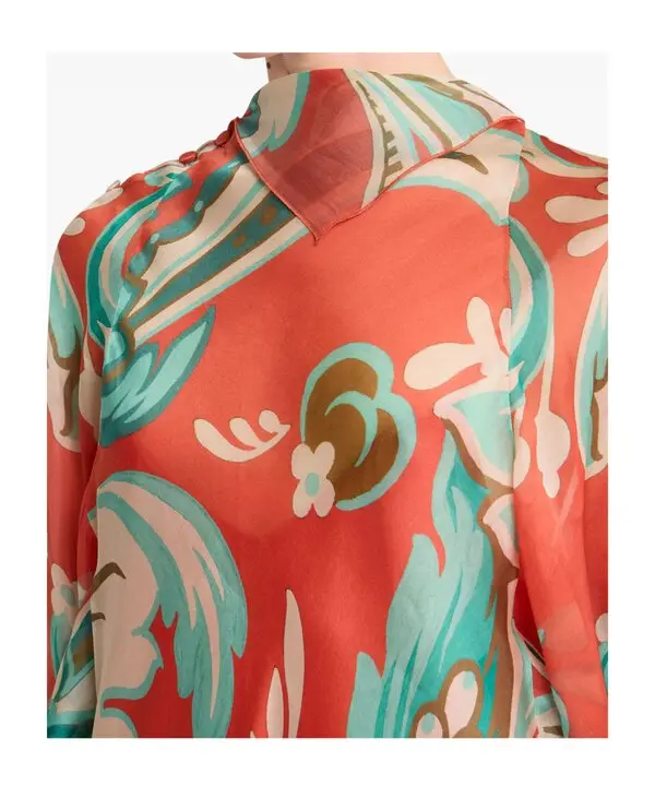 Etro Silk Midi Dress With Drapes
