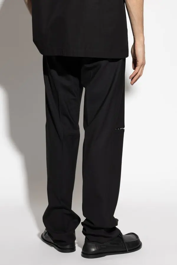 Dsquared2 Straight Leg Creased Trousers With Studded Detail