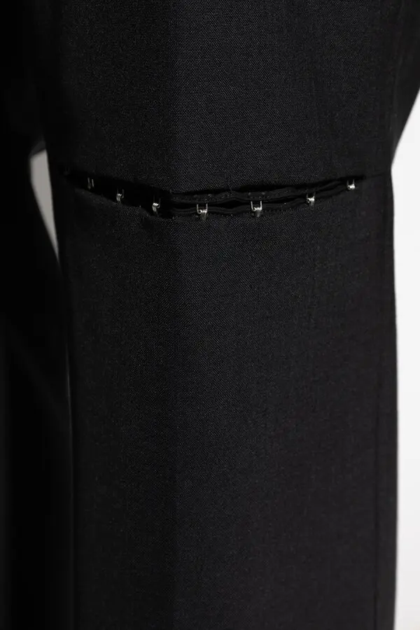 Dsquared2 Straight Leg Creased Trousers With Studded Detail