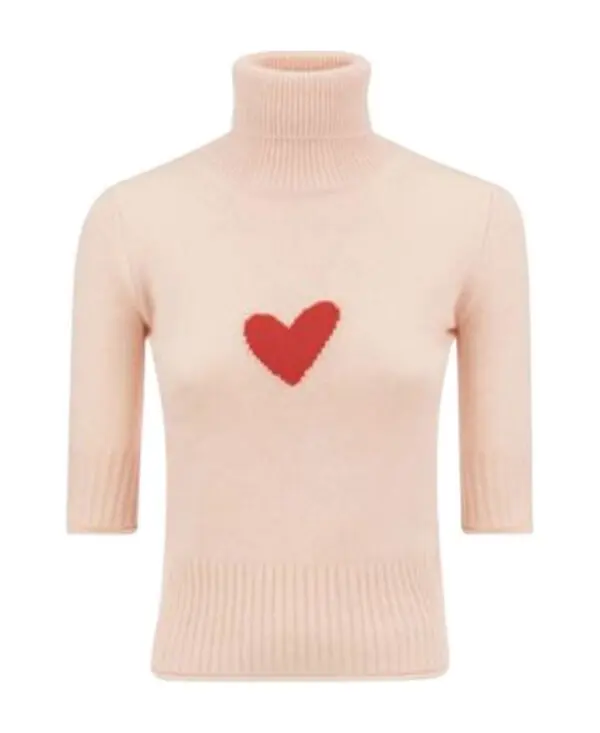 Sportmax Mock Neck Cropped Sweater With Heart Detail