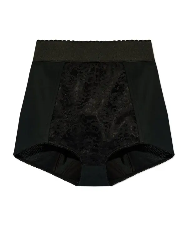 Dolce & Gabbana Dolce Gabbana High Waist Jacquard Shorts - Black