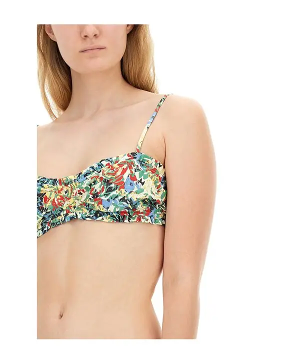 GANNI Recycled Printed Bandeau Bikini Top - Multicolor