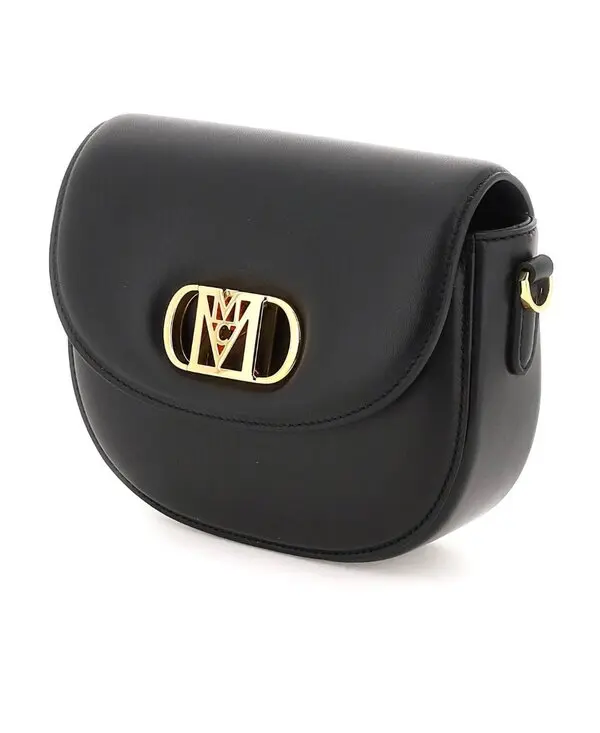 Mcm Travia Logo Plaque Mini Shoulder Bag - Black