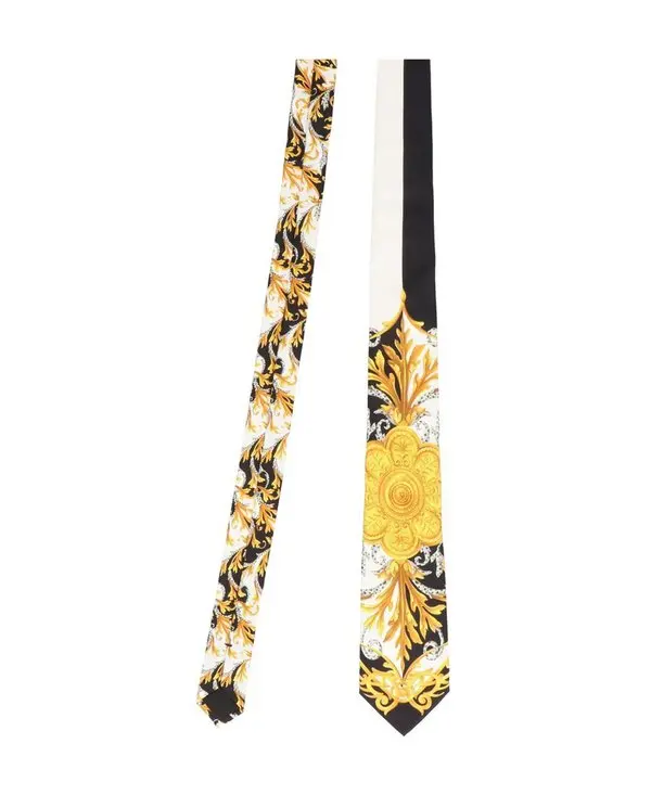 Versace Acanthus Print Neck Tie