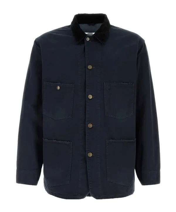 MAISON MARGIELA Denim Jacket With Corduroy Collar - Stonewashed Navy
