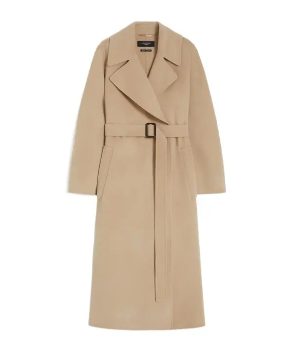 Max Mara Long Sleeve Belted Coat - Brown
