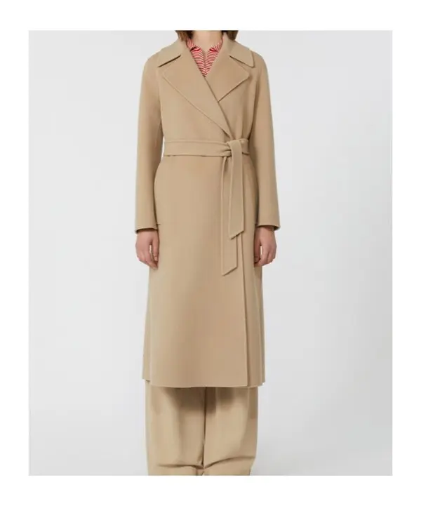 Max Mara Long Sleeve Belted Coat - Brown