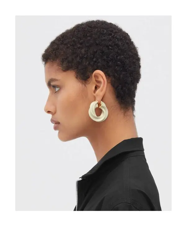 Bottega Veneta Logo Twisted Hoop Earrings