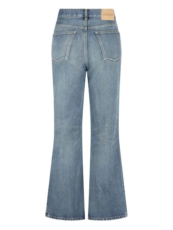 Celine Belted Denim Trousers - Gray