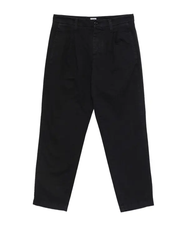 C.P. COMPANY Pleated Cotton Trousers - Black
