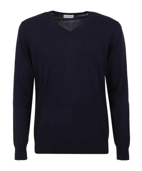 BALLANTYNE V-neck Knitted Sweater - Navy