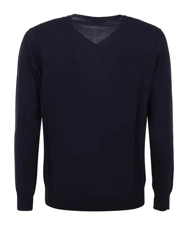 BALLANTYNE V-neck Knitted Sweater - Navy