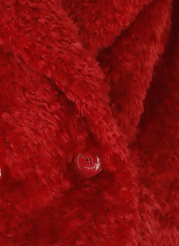 Herno Cropped Fur Jacket With Logo And Lapel