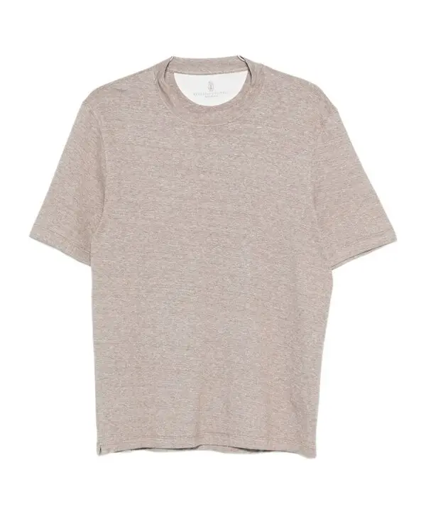Brunello Cucinelli Melange Crewneck T-shirt - Nude