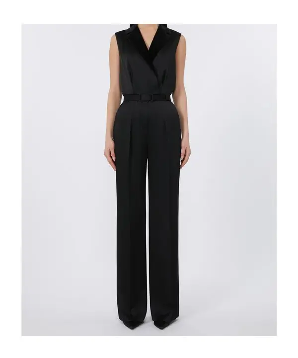 Max Mara Sleeveless Lapel Jumpsuit