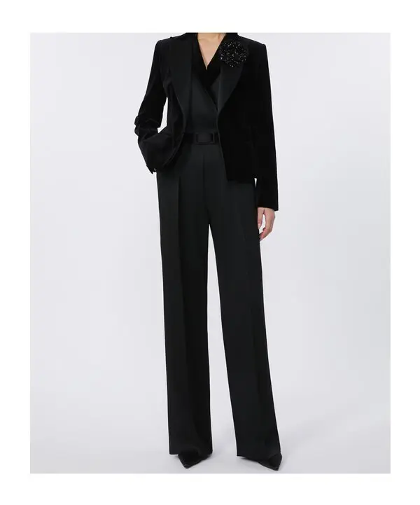 Max Mara Sleeveless Lapel Jumpsuit