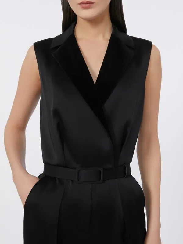 Max Mara Sleeveless Lapel Jumpsuit