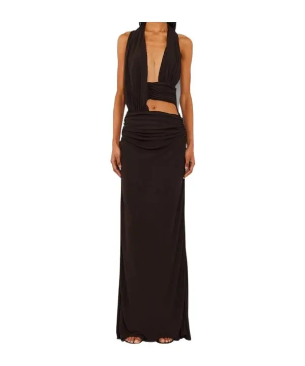 Christopher Esber Sleeveless Halterneck Maxi Dress With Cut-out Detail