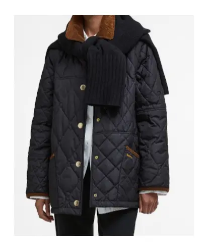 Barbour Lorrie Quilted Jacket With Detachable Sleeves - Black