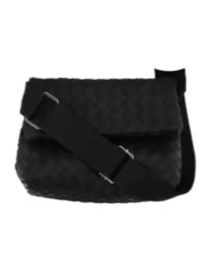 Bottega Veneta Intrecciato Messenger Bag - Black