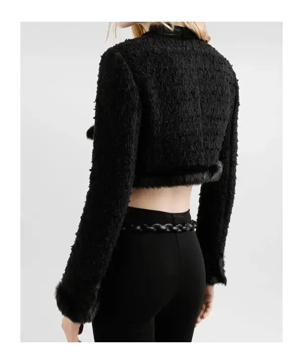 Dolce & Gabbana Cropped Jacket With Fur Trim